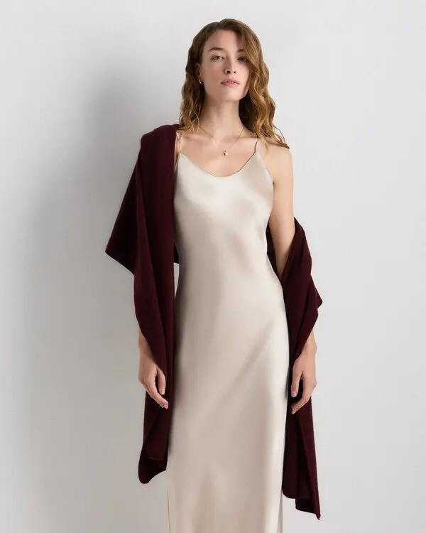Quince Mongolian Cashmere Wrap - Rich Burgundy