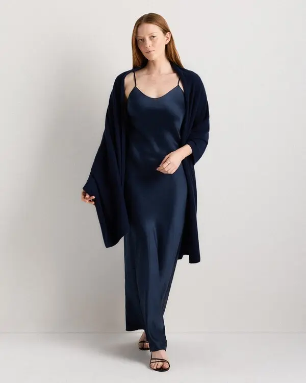 Quince Mongolian Cashmere Wrap - True Navy