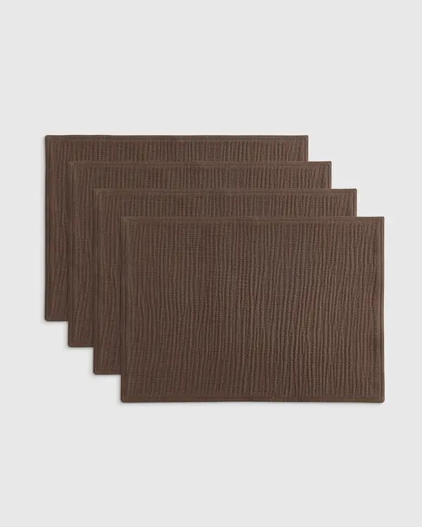 Quince Gauze Placemats, Set Of 4 - Chocolate