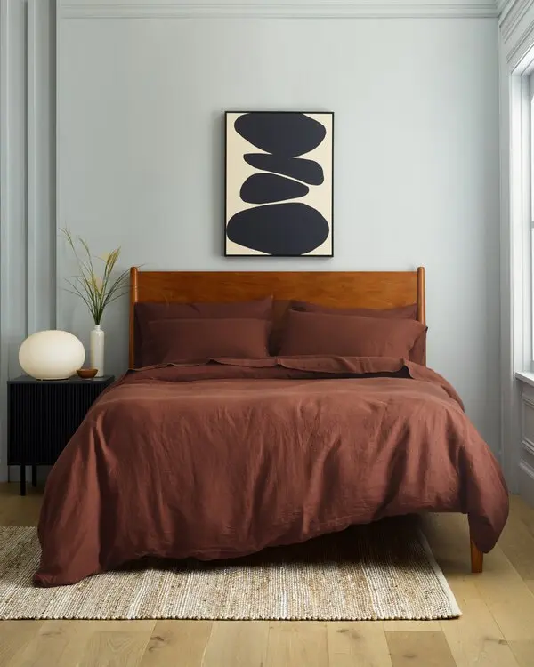 Quince European Linen Sham Set - Bordeaux