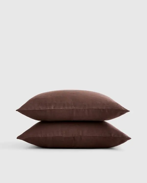 Quince European Linen Sham Set - Espresso