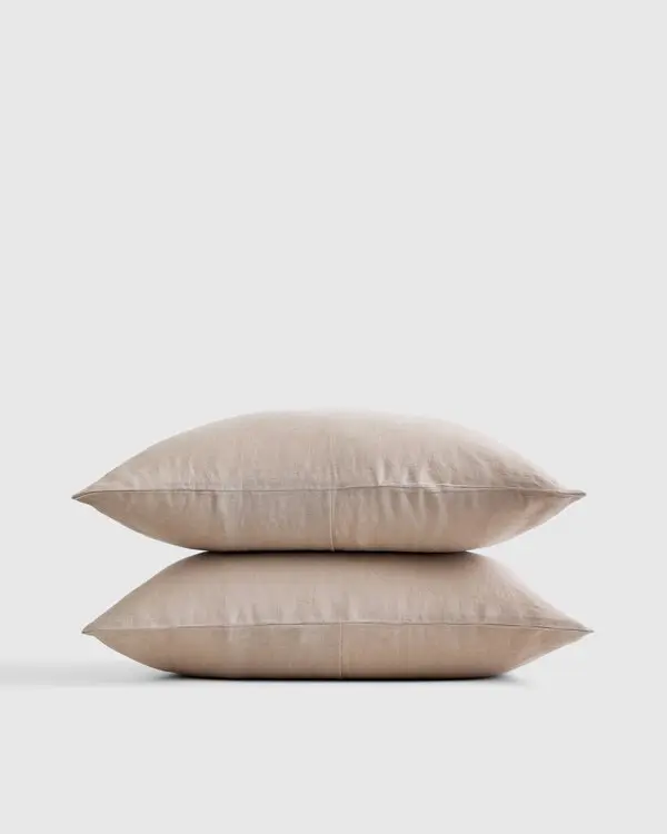 Quince European Linen Sham Set - Toffee