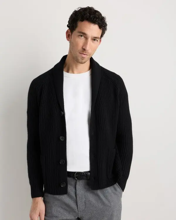 Quince Mongolian Cashmere Shawl Collar Cardigan