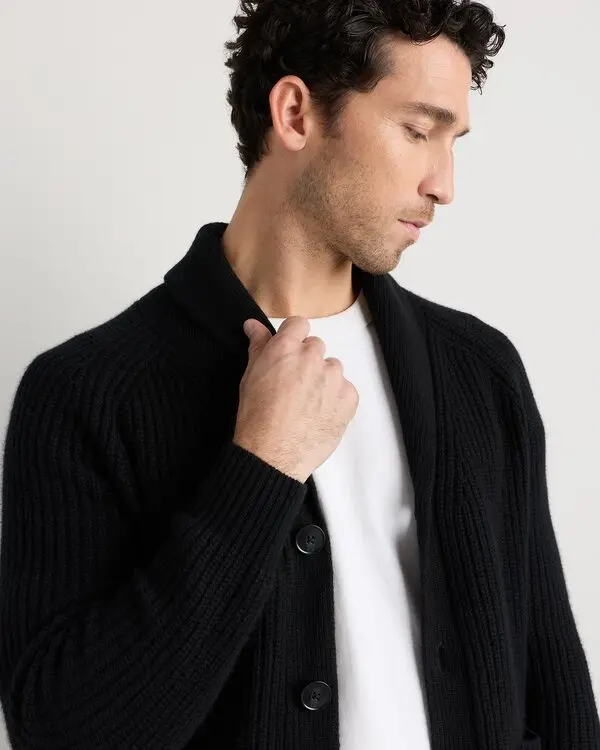 Quince Mongolian Cashmere Shawl Collar Cardigan