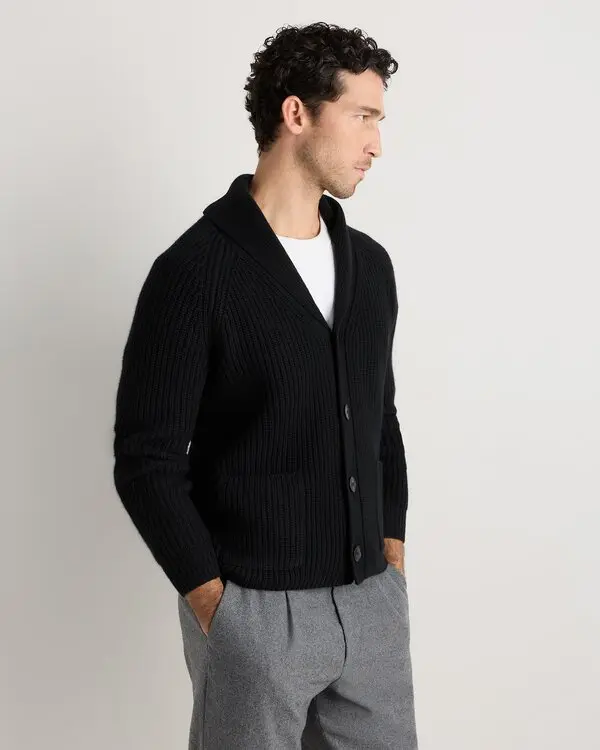 Quince Mongolian Cashmere Shawl Collar Cardigan