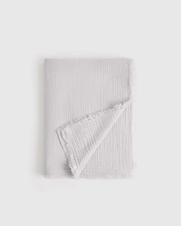 Quince Gauze Throw - Light Grey