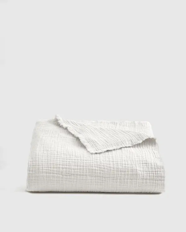 Quince Gauze Throw - White