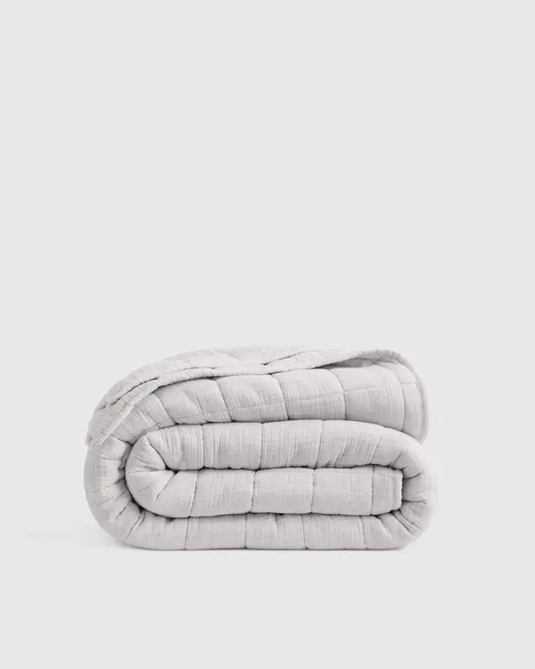 Quince Gauze Box Quilt - Light Grey