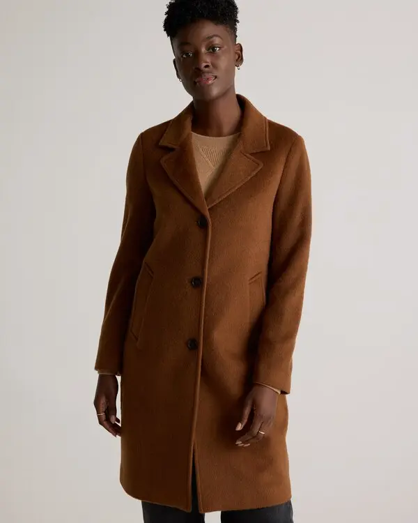 Quince Camel Hair Single-breasted Midi Coat - Vicuna