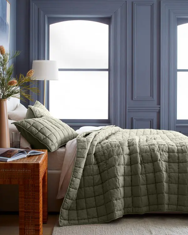 Quince European Linen Box Quilt Set - Willowleaf