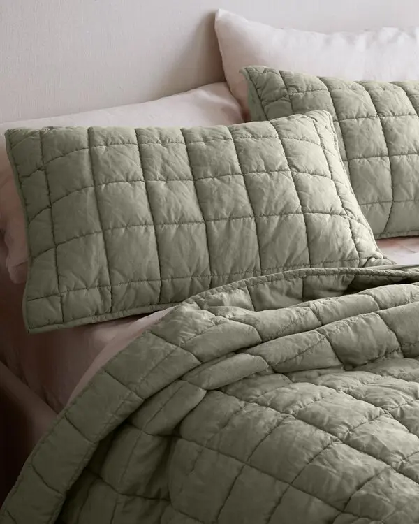 Quince European Linen Box Quilt Set - Willowleaf