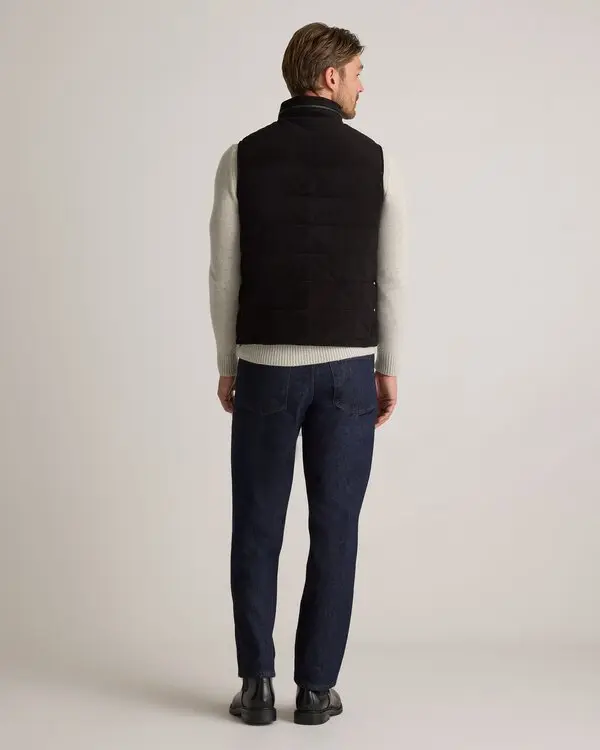 Quince 100% Suede Puffer Vest - Black