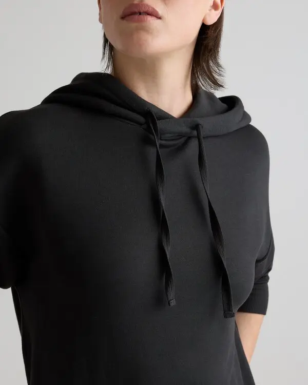 Quince Supersoft Fleece Pullover Hoodie - Black