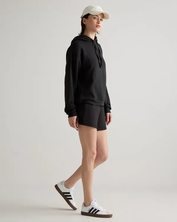 Quince Supersoft Fleece Pullover Hoodie - Black