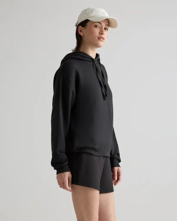 Quince Supersoft Fleece Pullover Hoodie - Black