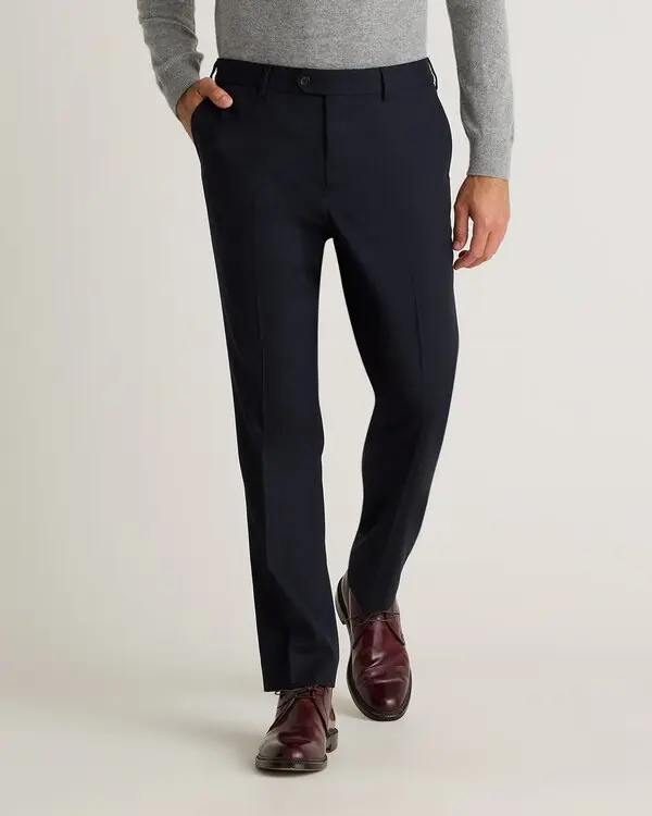 Quince Stretch Wool Slim Fit Dress Pants - Black