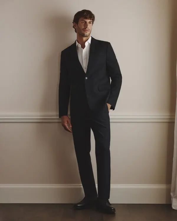 Quince Stretch Wool Slim Fit Dress Pants - Black