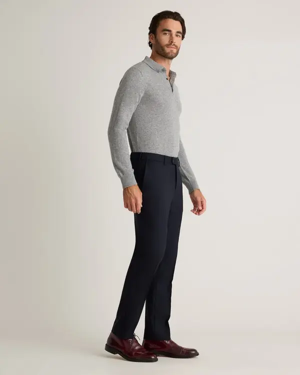 Quince Stretch Wool Slim Fit Dress Pants - Black