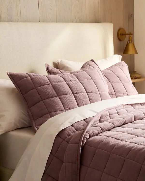 Quince Gauze Box Quilt Sham Set - Fig
