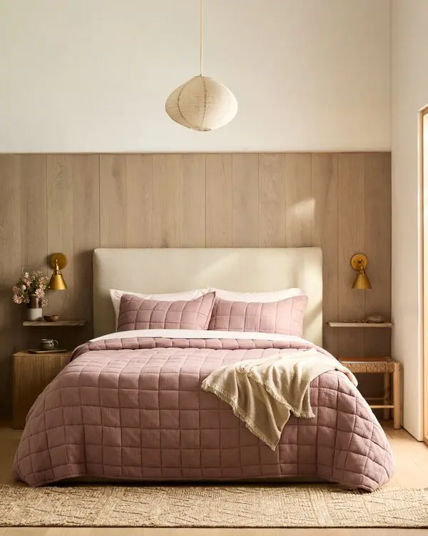 Quince Gauze Box Quilt Sham Set - Fig