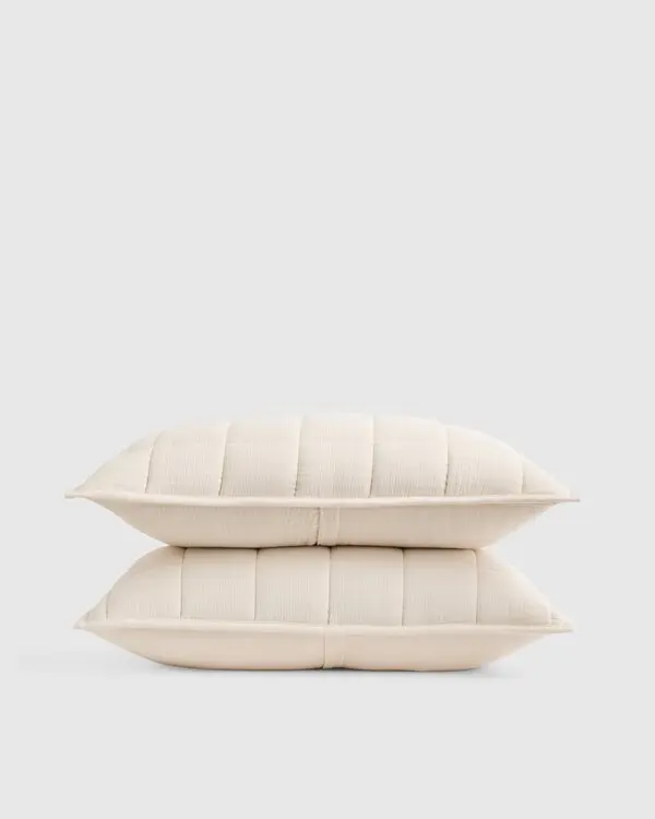 Quince Gauze Box Quilt Sham Set - Undyed