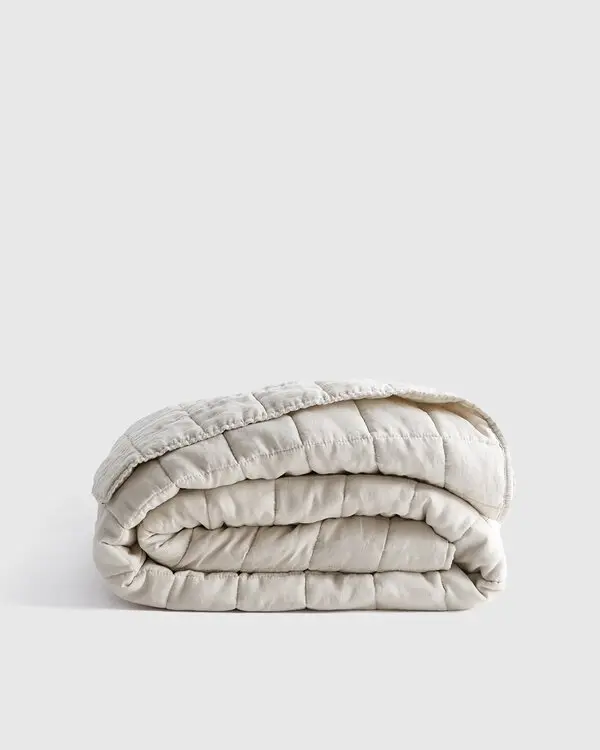 Quince European Linen Box Quilt - Sand