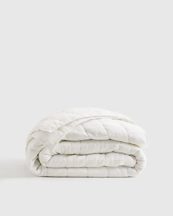 Quince European Linen Box Quilt, Size - White
