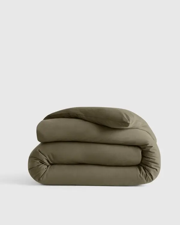 Quince Organic Jersey Duvet Cover - Dusty Olive
