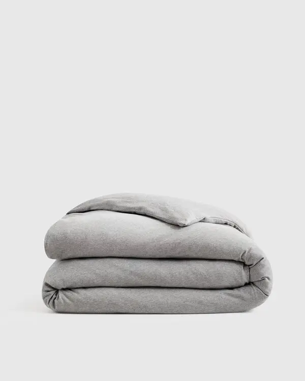 Quince Organic Jersey Duvet Cover - Heather Grey