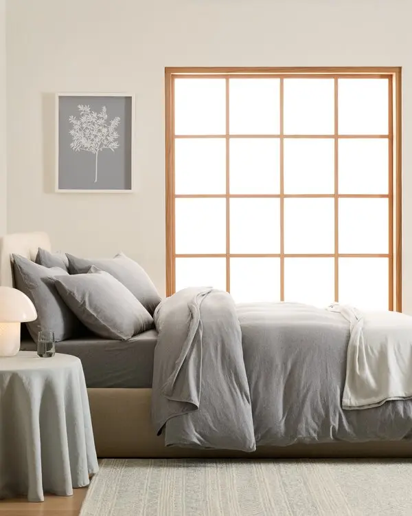 Quince Organic Jersey Duvet Cover - Heather Grey