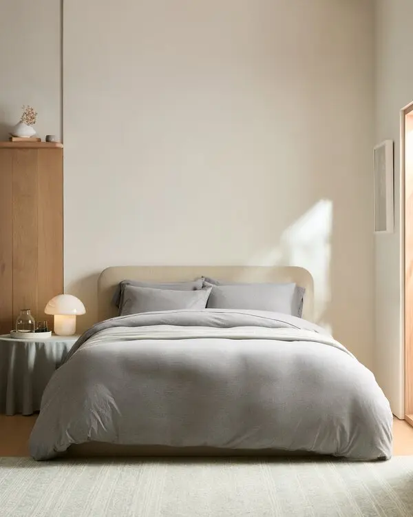 Quince Organic Jersey Duvet Cover - Heather Grey