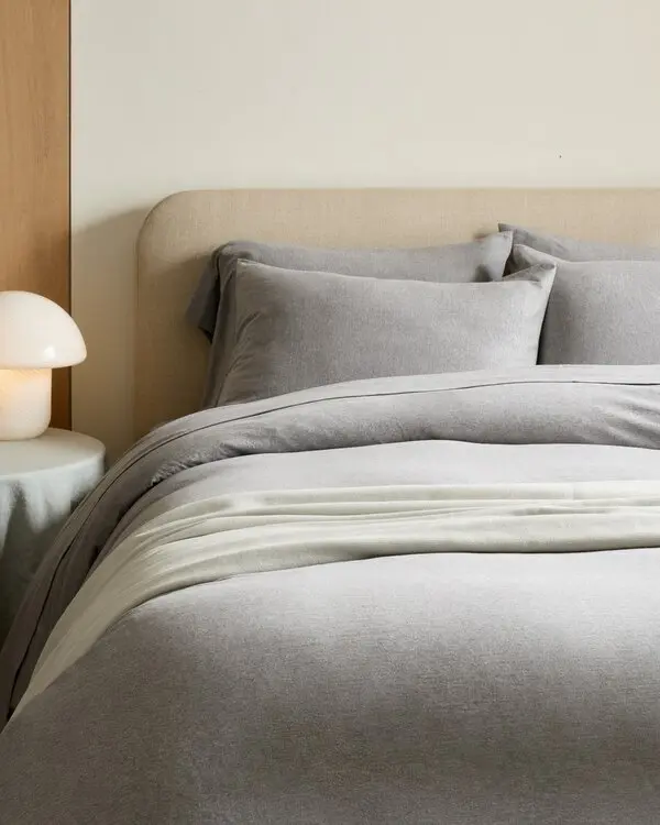 Quince Organic Jersey Duvet Cover - Heather Grey