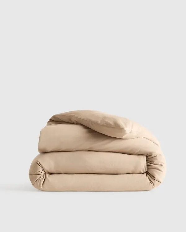 Quince Organic Jersey Duvet Cover - Latte