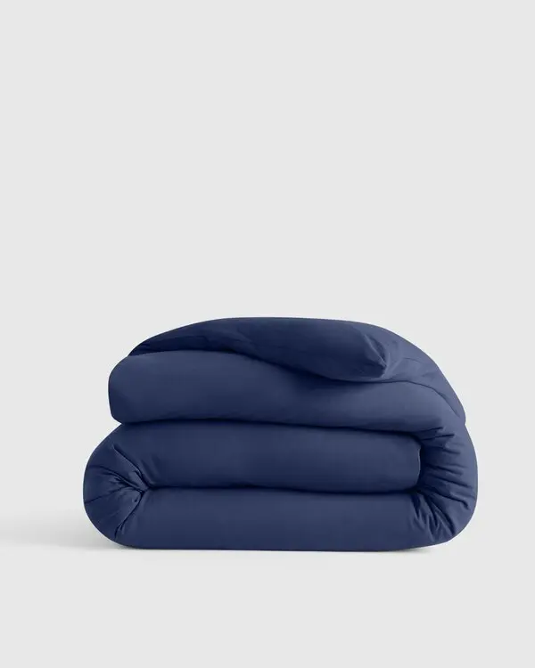 Quince Organic Jersey Duvet Cover - Navy
