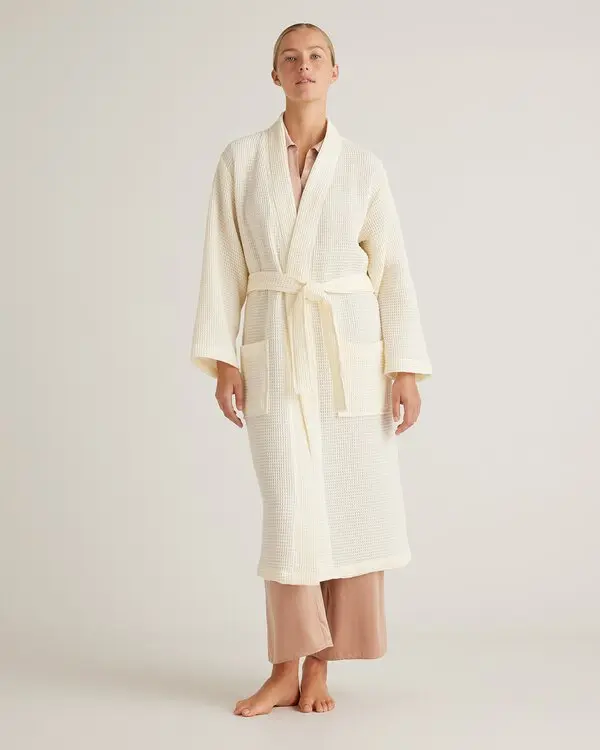 Quince Turkish Waffle Robe - Ivory
