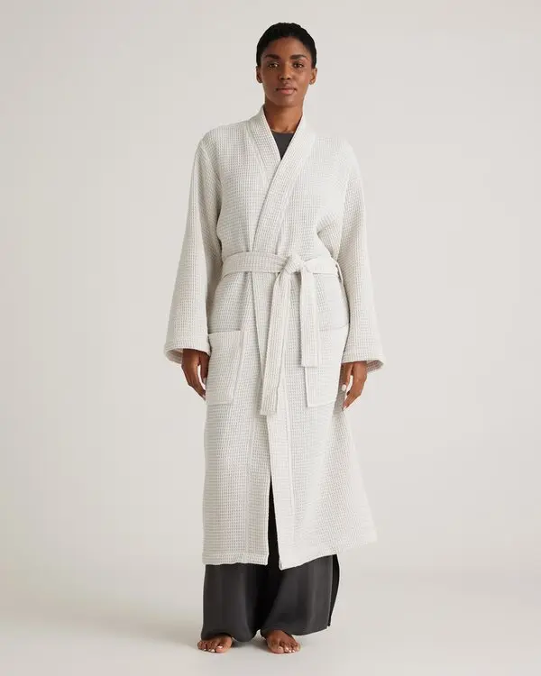 Quince Turkish Waffle Robe - Silver