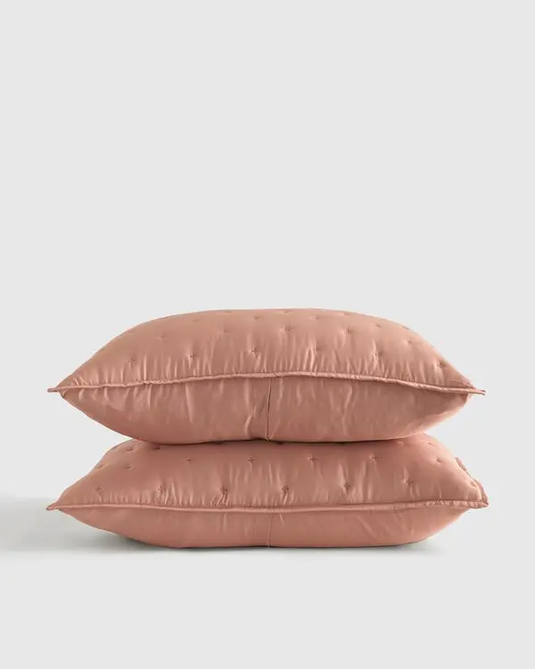 Quince Bamboo Dream Quilted Sham Set - Clay