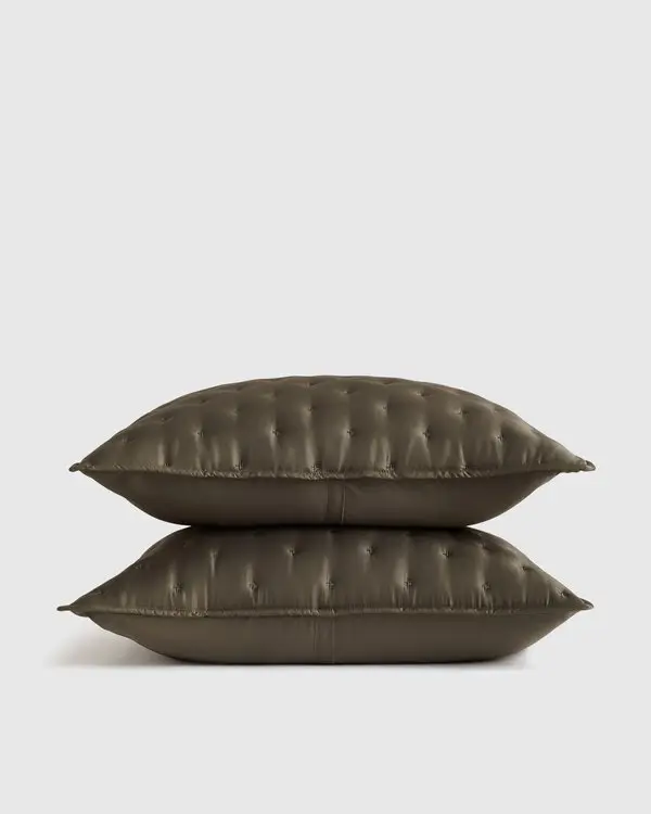 Quince Bamboo Dream Quilted Sham Set - Dusty Olive