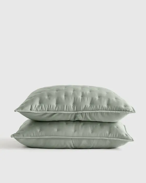 Quince Bamboo Dream Quilted Sham Set - Eucalyptus