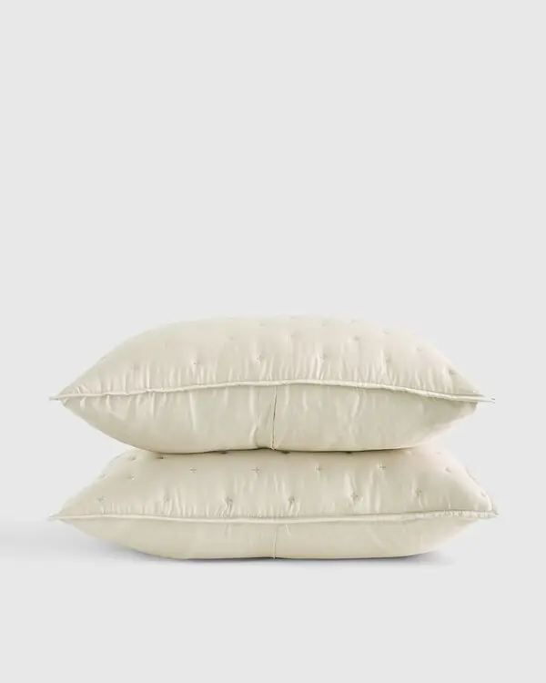 Quince Bamboo Dream Quilted Sham Set - Ivory