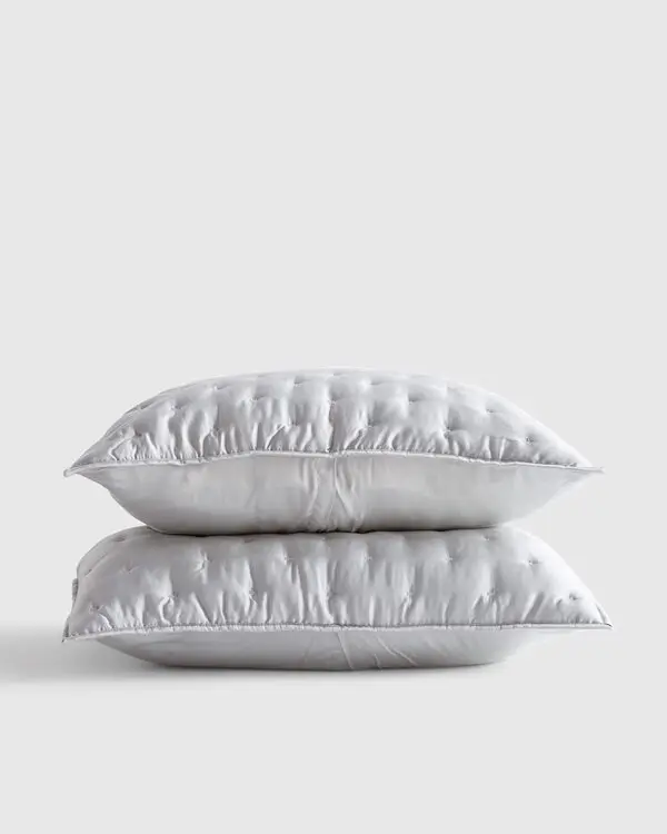 Quince Bamboo Dream Quilted Sham Set - Light Grey