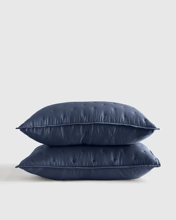 Quince Bamboo Dream Quilted Sham Set - Nightfall