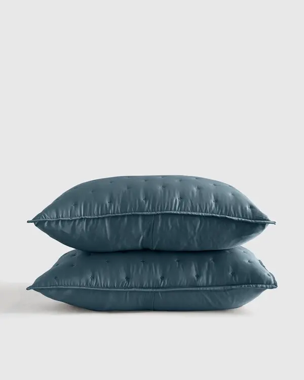 Quince Bamboo Dream Quilted Sham Set - Nightfall