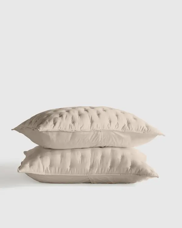 Quince Bamboo Dream Quilted Sham Set - Sand