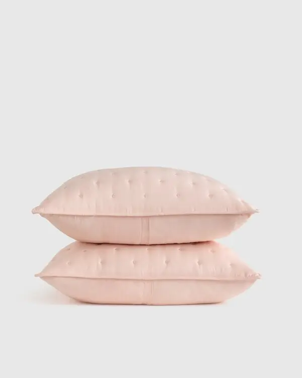 Quince Bamboo Dream Quilted Sham Set - Soft Pink