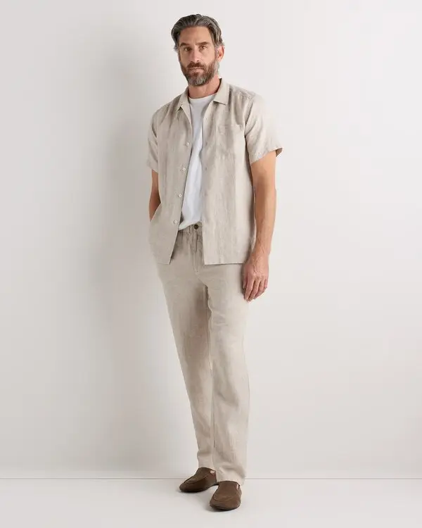 Quince 100% European Linen Camp Shirt - Flax