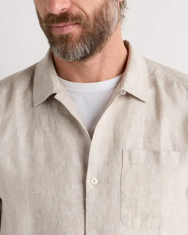 Quince 100% European Linen Camp Shirt - Flax