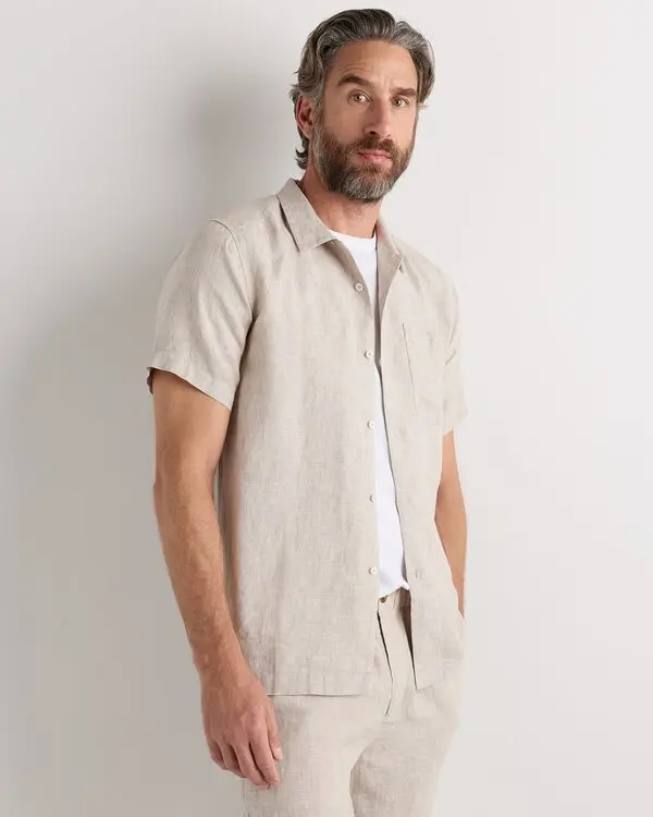 Quince 100% European Linen Camp Shirt - Flax