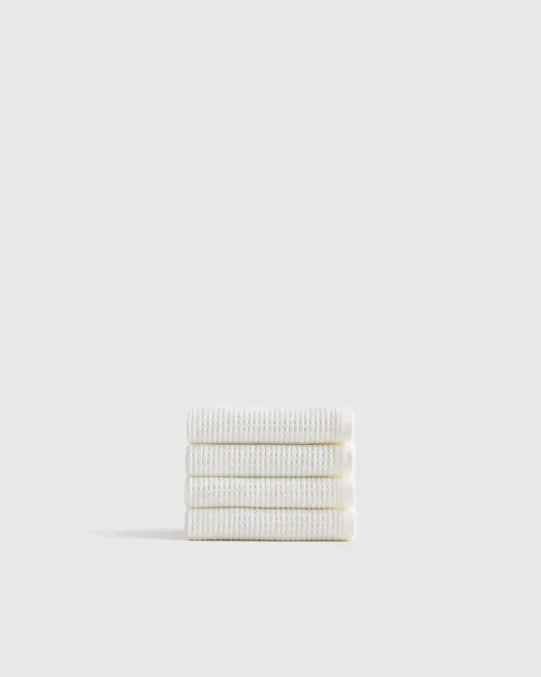 Quince Turkish Waffle Terry Washcloth - Ivory