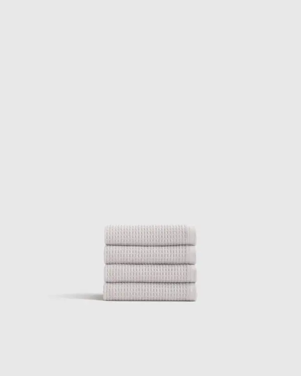 Quince Turkish Waffle Terry Washcloth - Silver